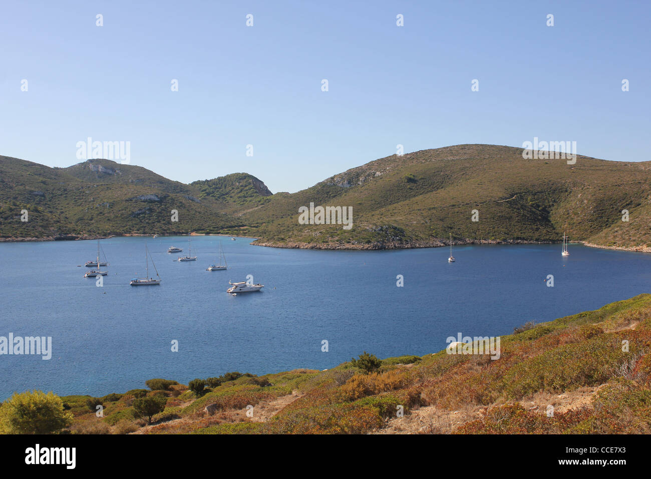 Scene on Cabrera Island, Cabrera Archipelago of islands, a Spanish ...
