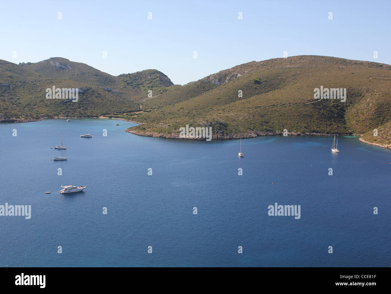 Scene on Cabrera Island, Cabrera Archipelago of islands, a Spanish ...