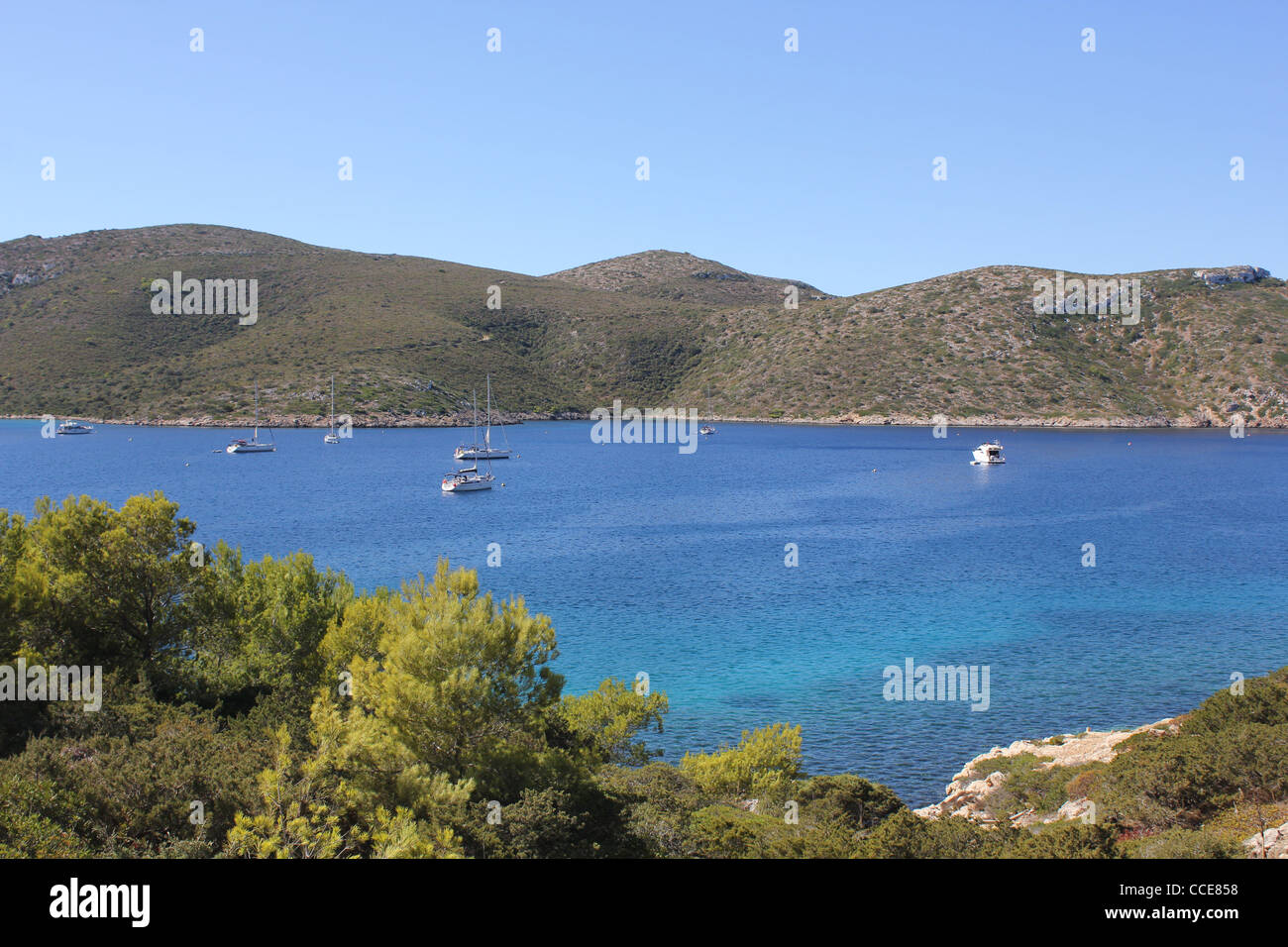 Scene on Cabrera Island, Cabrera Archipelago of islands, a Spanish ...