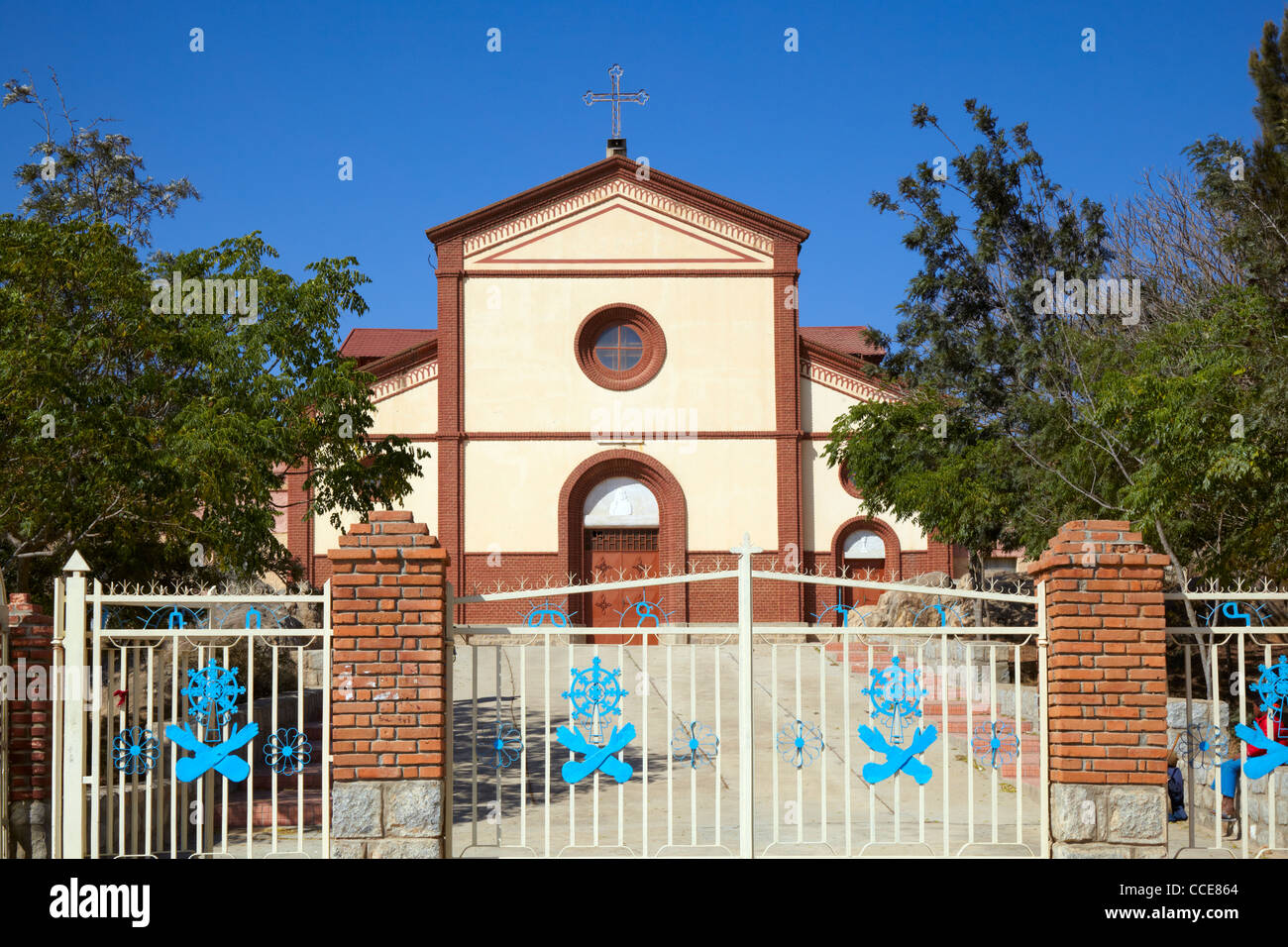 Catholic Church in Dekamhare, Eritrea, Africa Stock Photo - Alamy