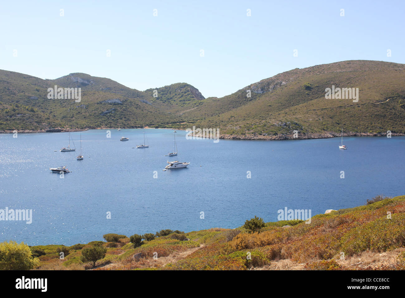 Scene on Cabrera Island, Cabrera Archipelago of islands, a Spanish ...