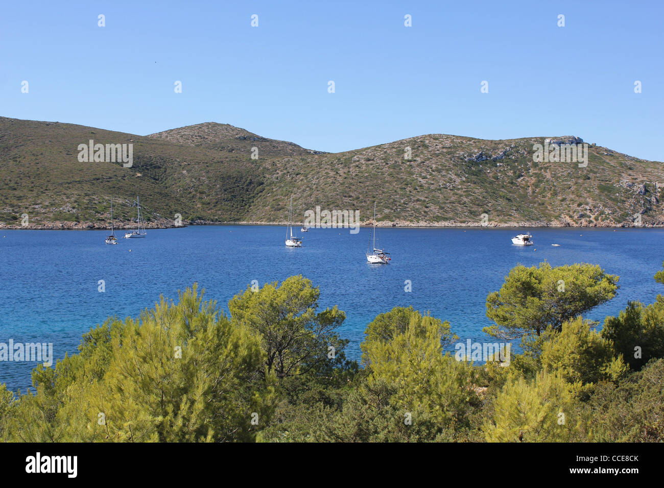 Scene on Cabrera Island, Cabrera Archipelago of islands, a Spanish ...