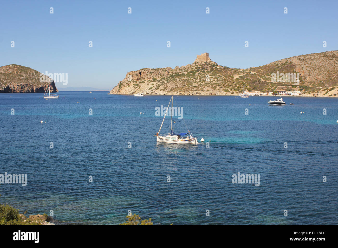 Scene on Cabrera Island, Cabrera Archipelago of islands, a Spanish ...