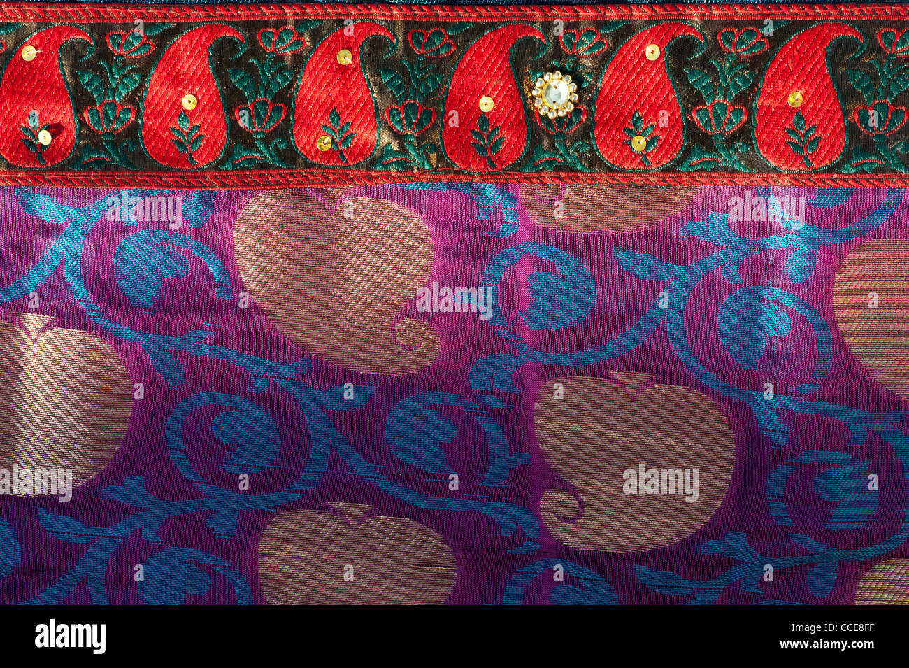 Traditional Indian Silk Sari pattern Stock Photo - Alamy