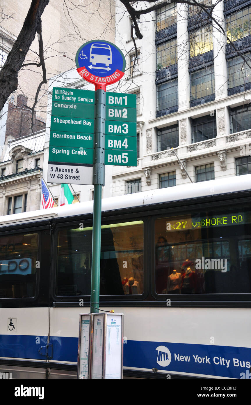 Bus stop, New York, USA Stock Photo - Alamy