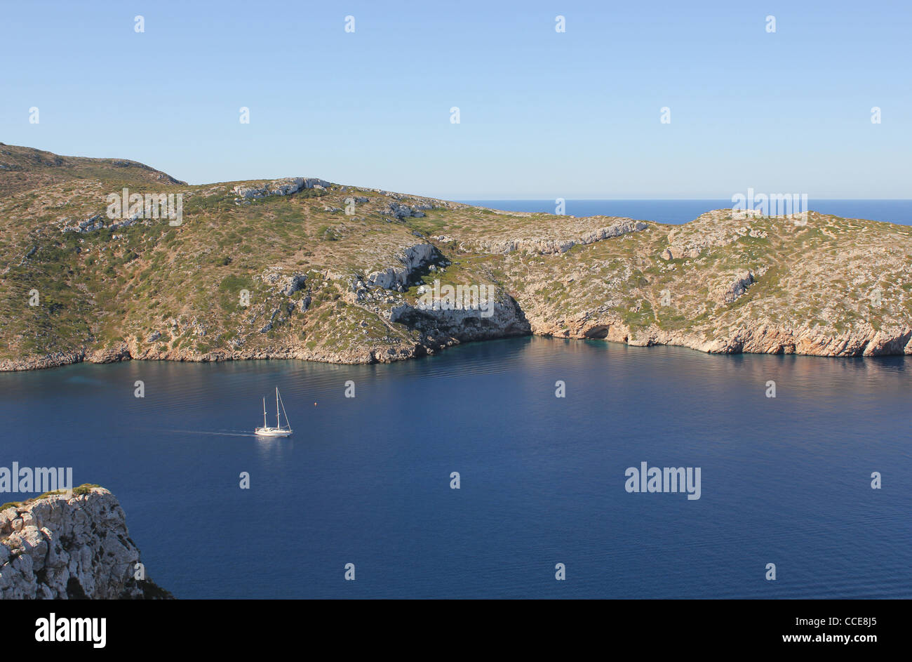 Scene on Cabrera Island, Cabrera Archipelago of islands, Spanish ...