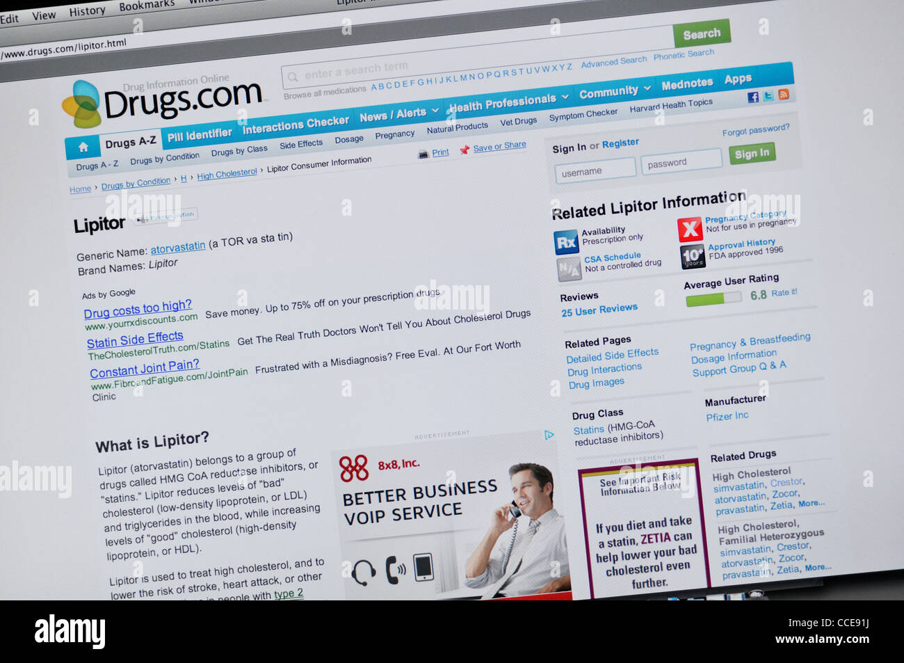 Drugs.com - prescription drug information website Stock Photo - Alamy