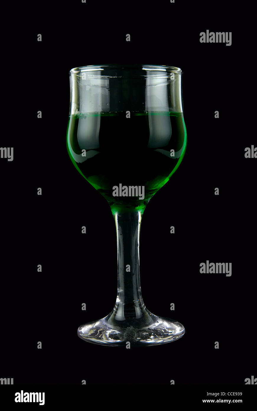 Green color wine on black Stock Photo - Alamy