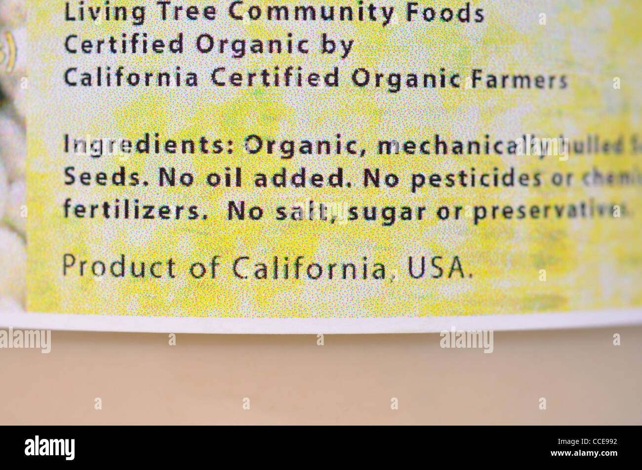 Food preservative label hi-res stock photography and images - Alamy