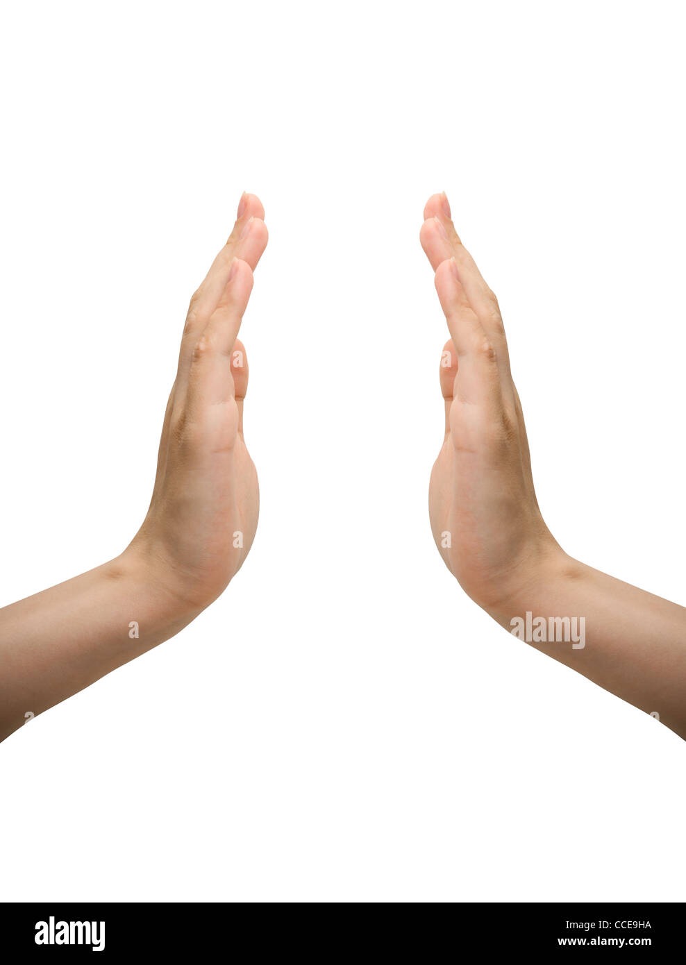 Lady hands applauding isolated on white background Stock Photo - Alamy