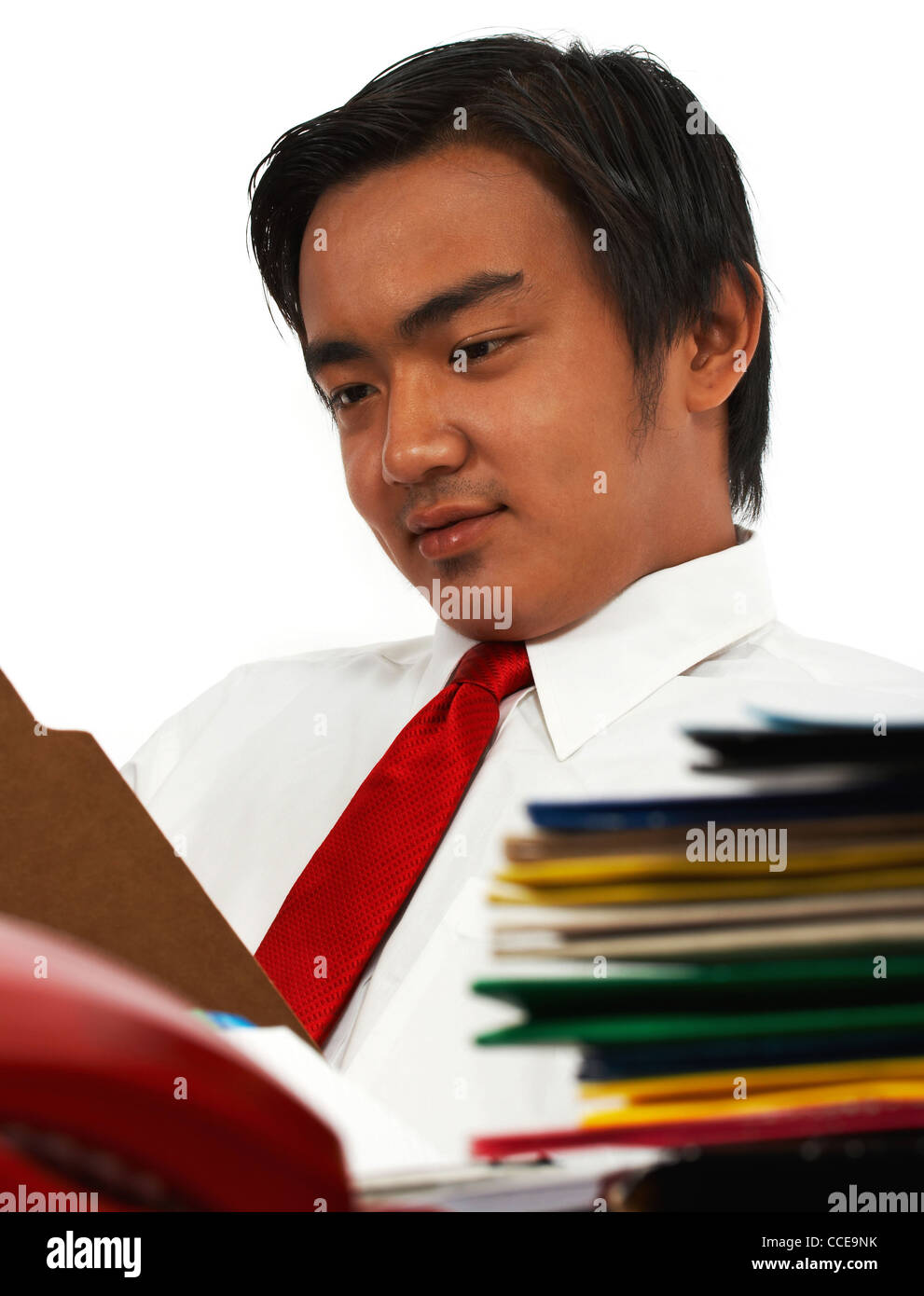 Office Manager Overworked And Stressed Viewing Many Reports Stock Photo ...