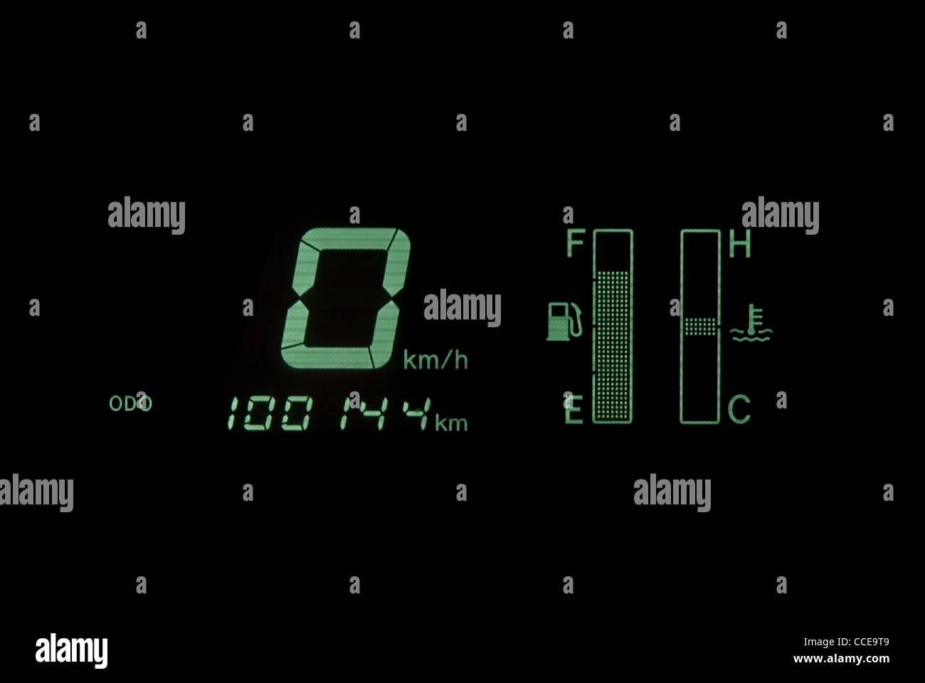 A Modern Illuminated Speedometer close up Stock Photo - Alamy