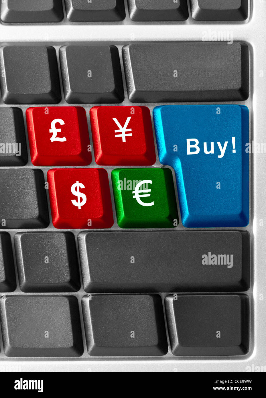 computer keyboard with currency buttons Stock Photo - Alamy
