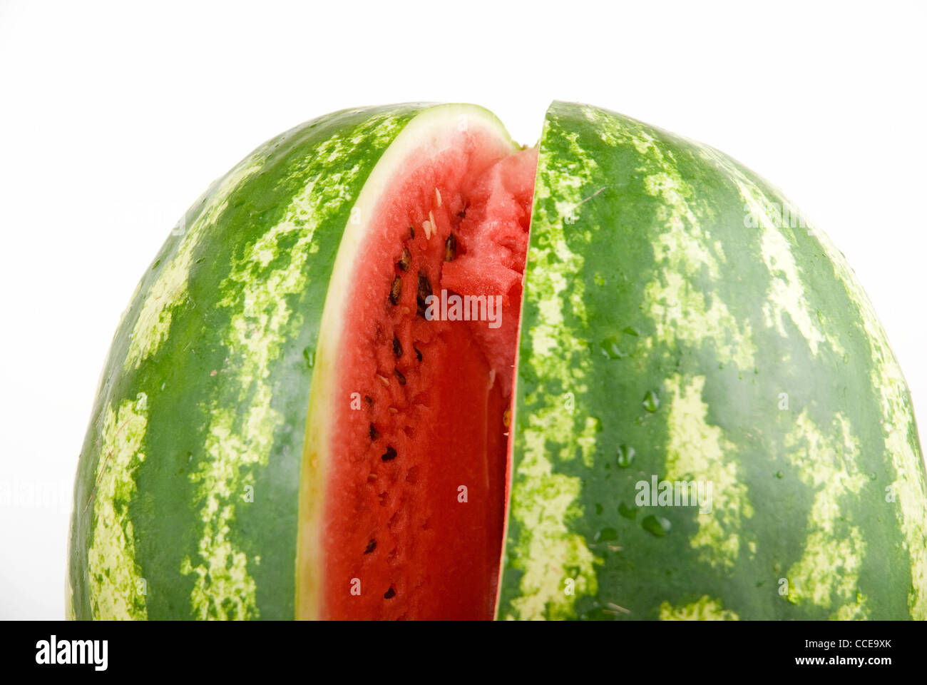 Close up of ripe watermelon isolated on white background Stock Photo ...