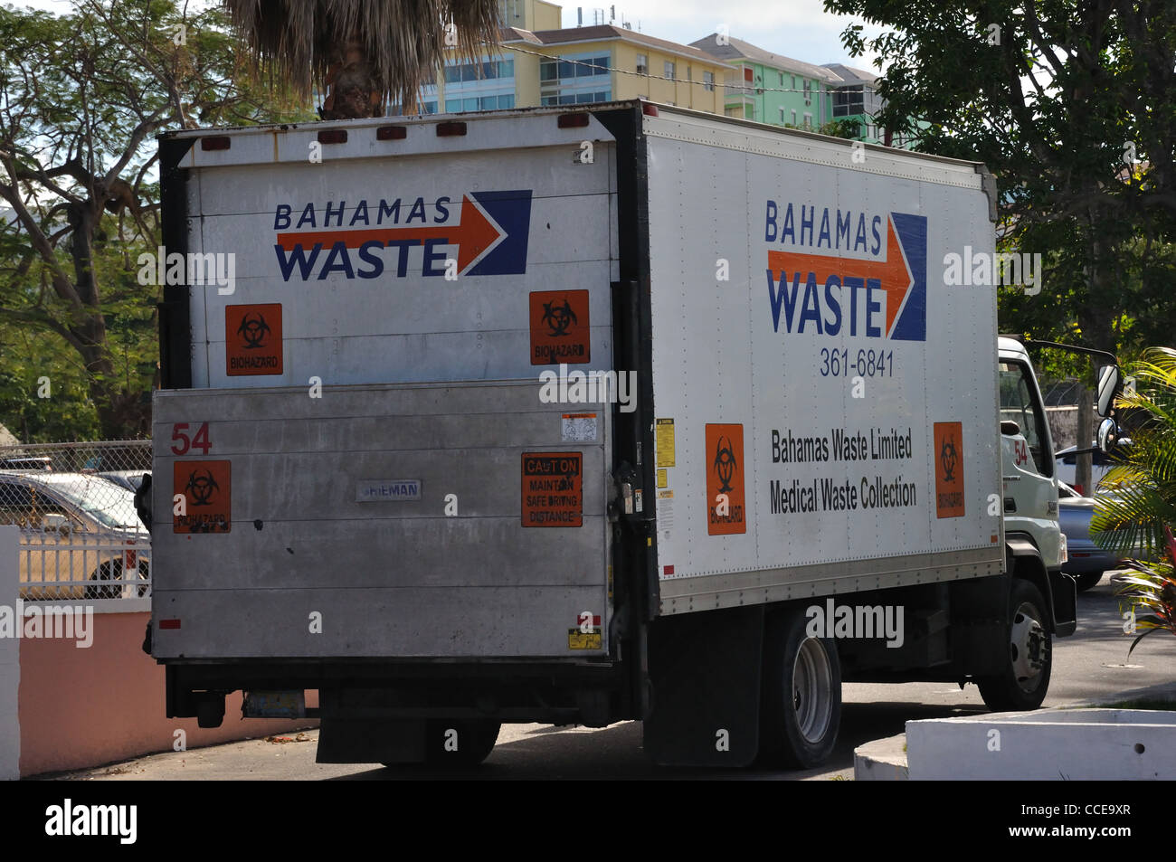 Waste truck, Nassau, Bahamas Stock Photo - Alamy