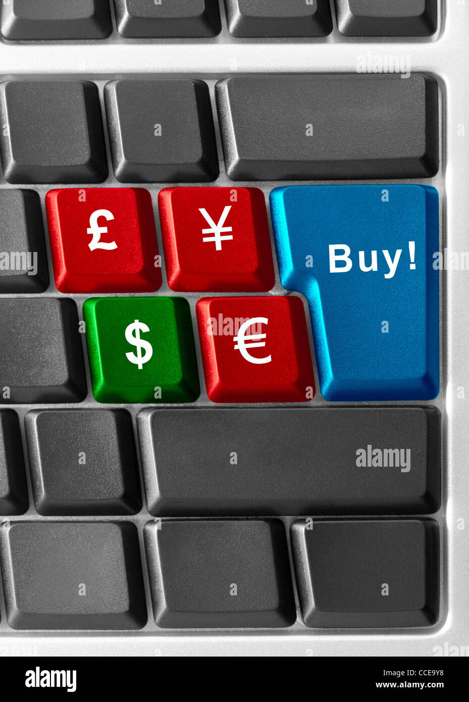 computer keyboard with currency buttons Stock Photo - Alamy