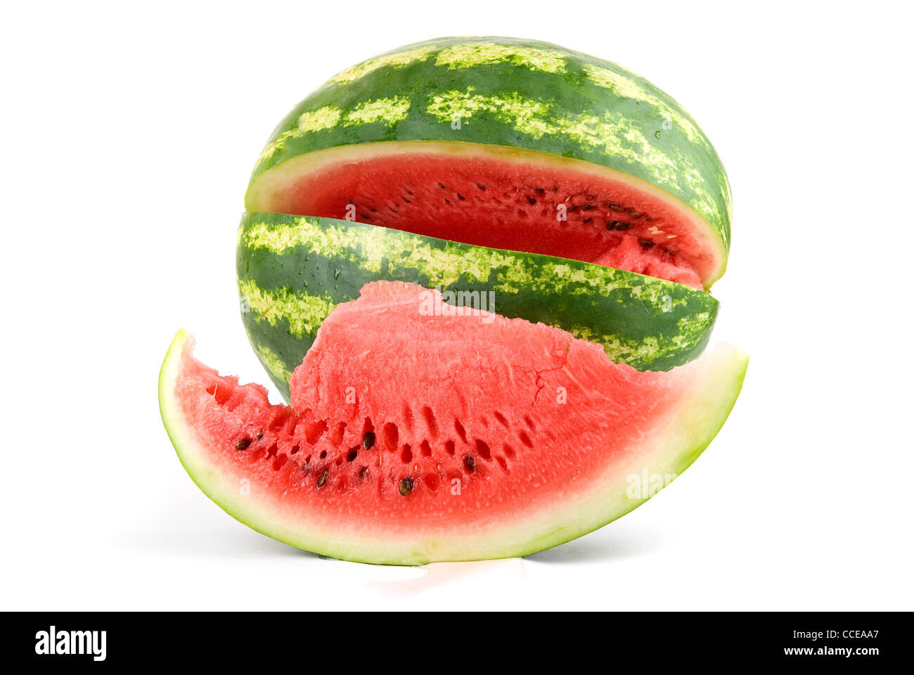 Ripe Watermelon isolated on white background Stock Photo - Alamy