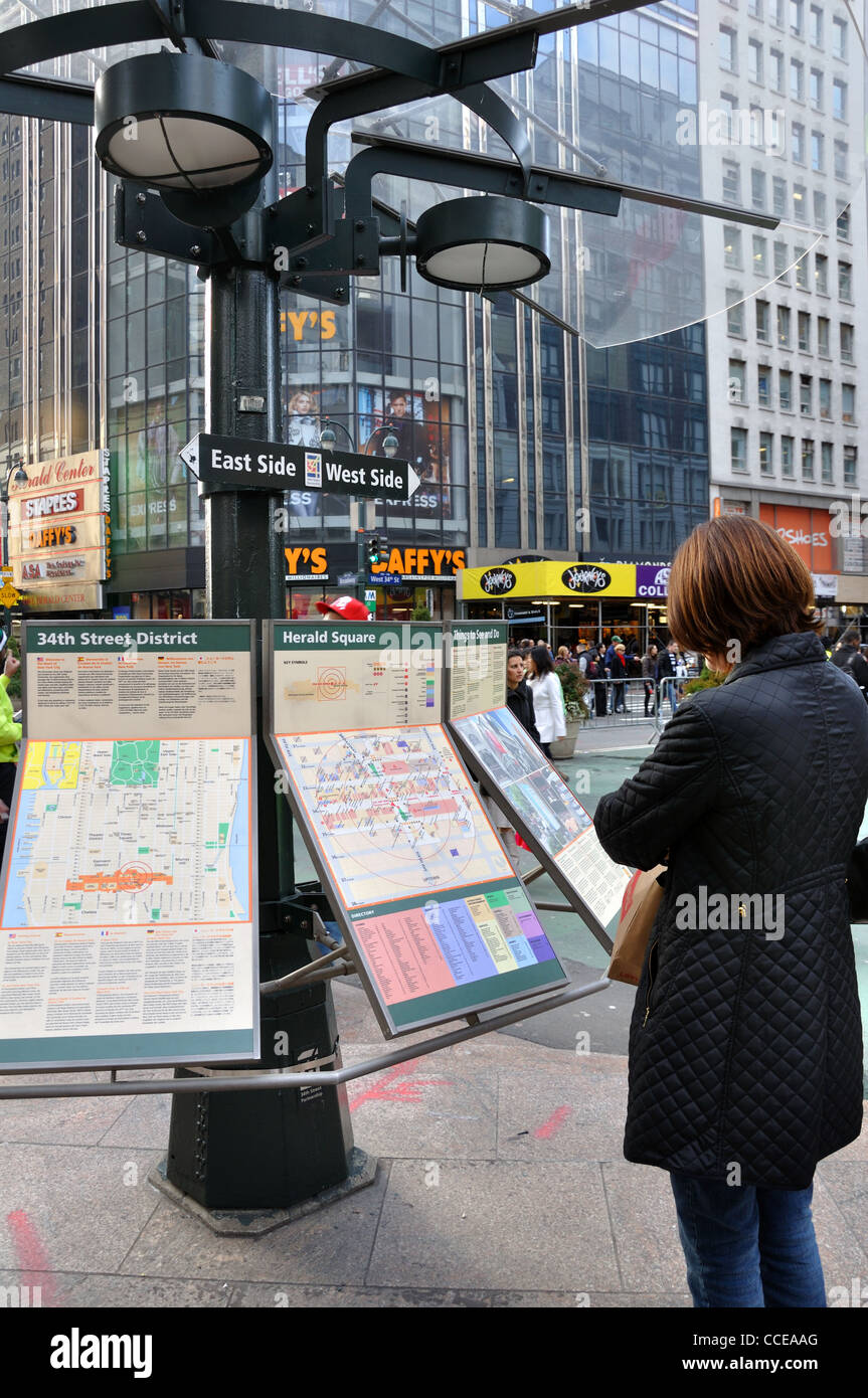 Tourist information stand, New York, USA Stock Photo - Alamy