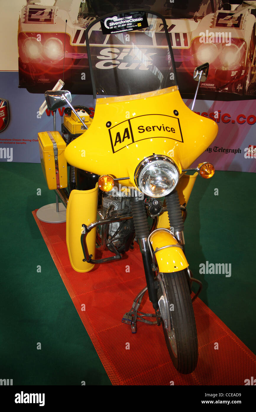 Old AA patrol motor cycle on display Stock Photo - Alamy