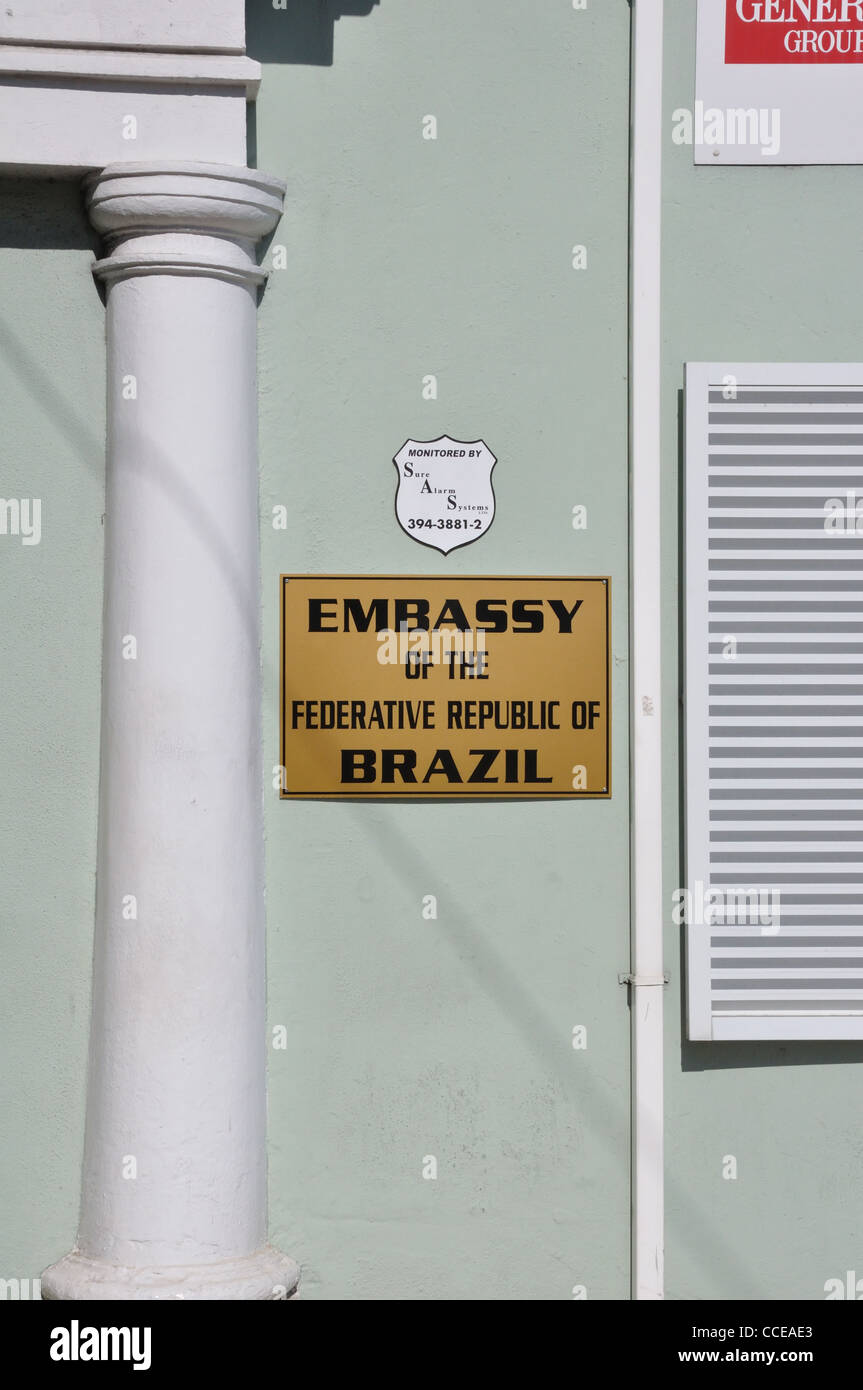 Embassy of Brazil, Nassau, Bahamas Stock Photo - Alamy