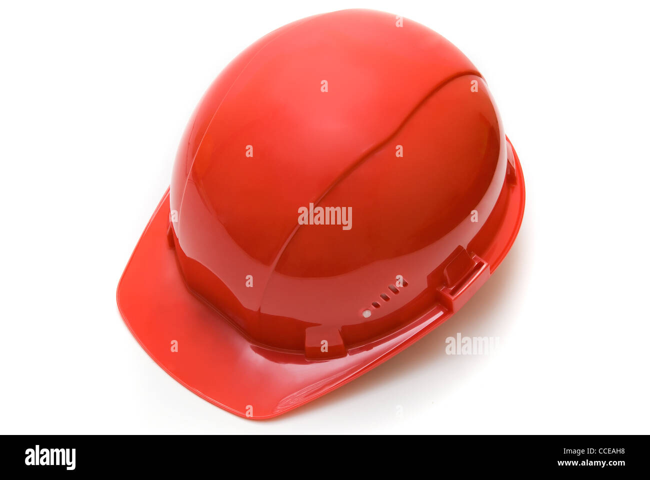 Red helmet isolated on white background Stock Photo - Alamy