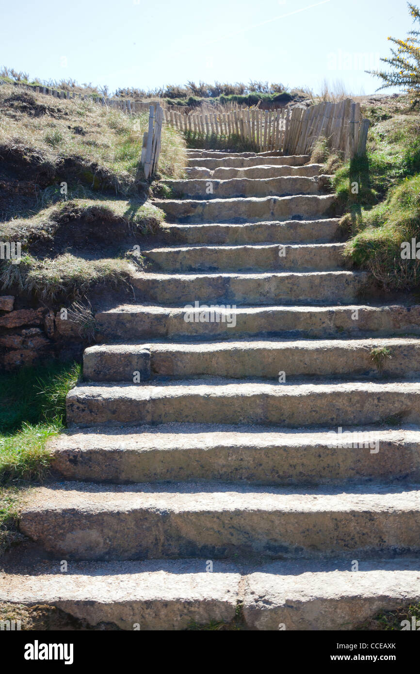 Stone steps leading up a hill Stock Photo - Alamy