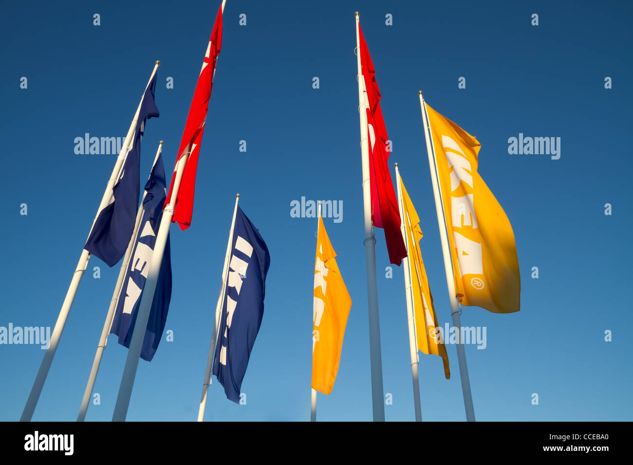 Ikea flags at warehouse Stock Photo - Alamy