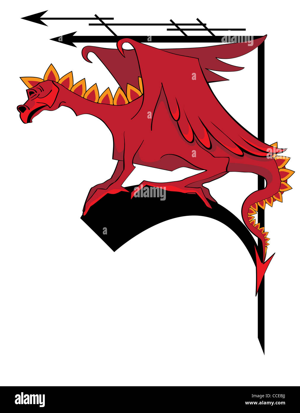 illustration of dragon for corner design Stock Photo - Alamy