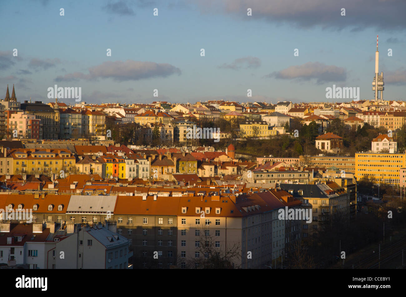 Skyline with Botic valley and Nusle district in foreground and New Town ...