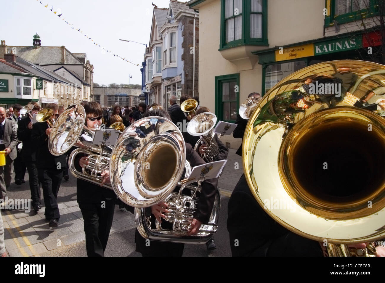 Cornish Brass Band, Camborne. Cornwall Stock Photo - Alamy