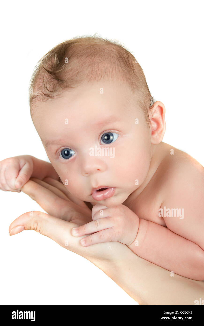baby boy taken closeup isolated on white background Stock Photo - Alamy