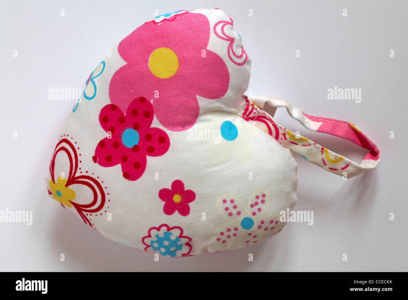 heart shaped material hanging decoration isolated on white background ...