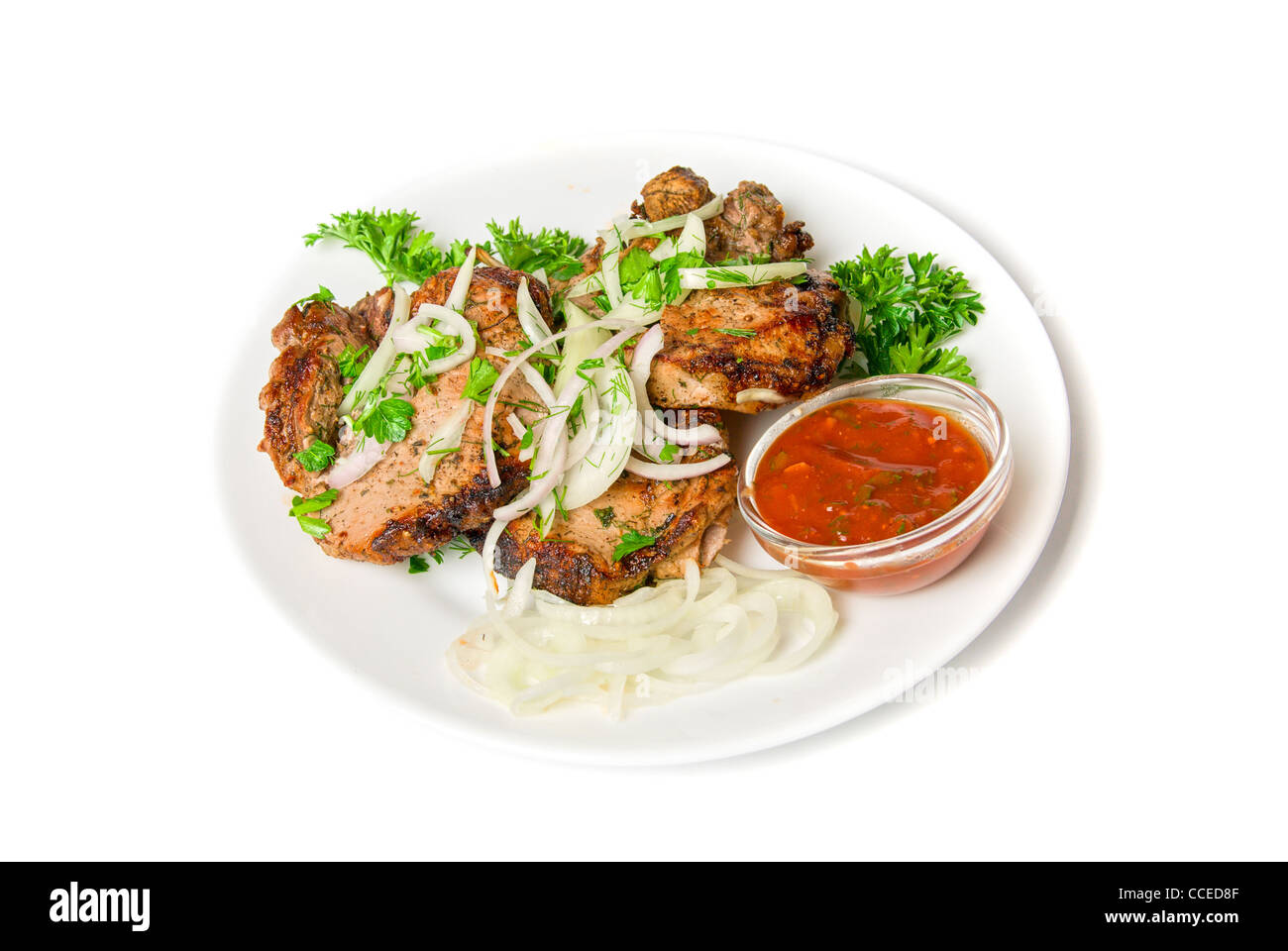 Tasty grilled shish kebab Cut Out Stock Images & Pictures - Alamy