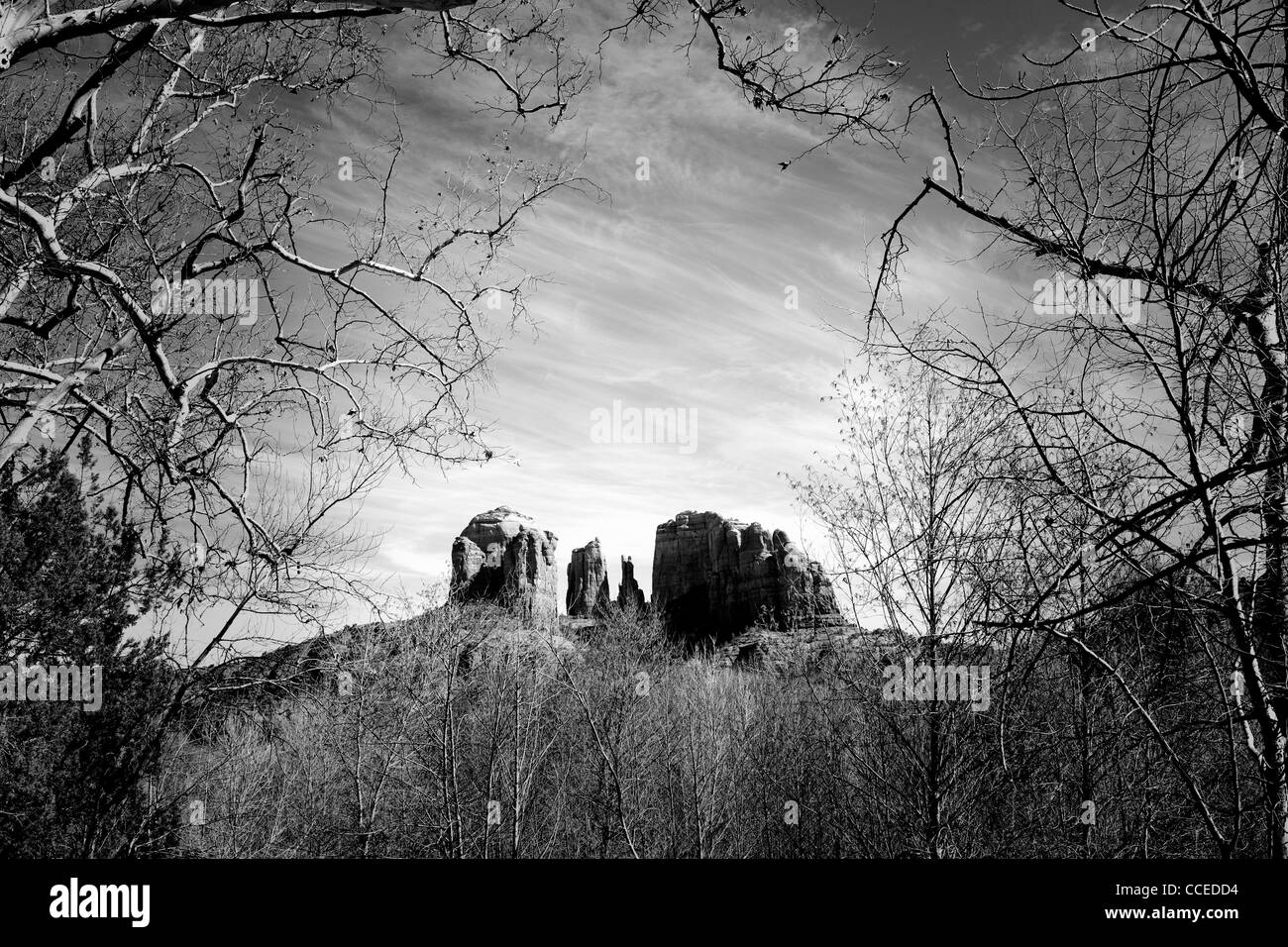 Cathedral Rock in winter, Sedona, Arizona Stock Photo - Alamy