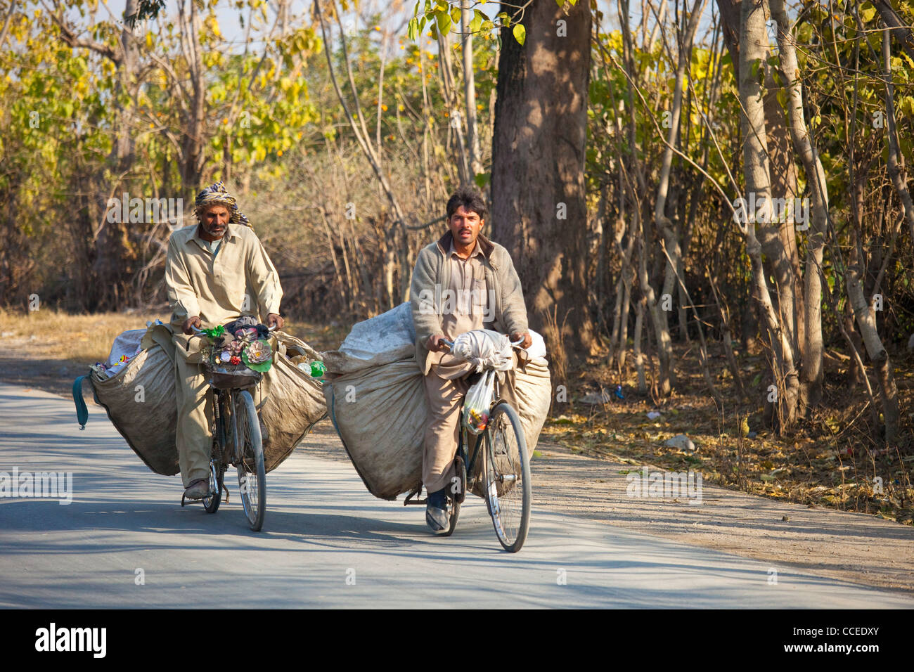 Men collecting recycled materials in Punjab Province, Pakistan Stock ...