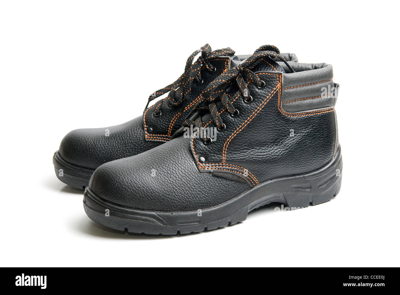 modern working boots isolated on a white background Stock Photo - Alamy