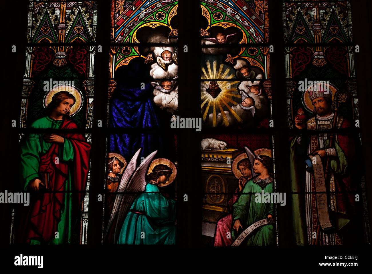 Stained glass window in saint hi-res stock photography and images - Alamy