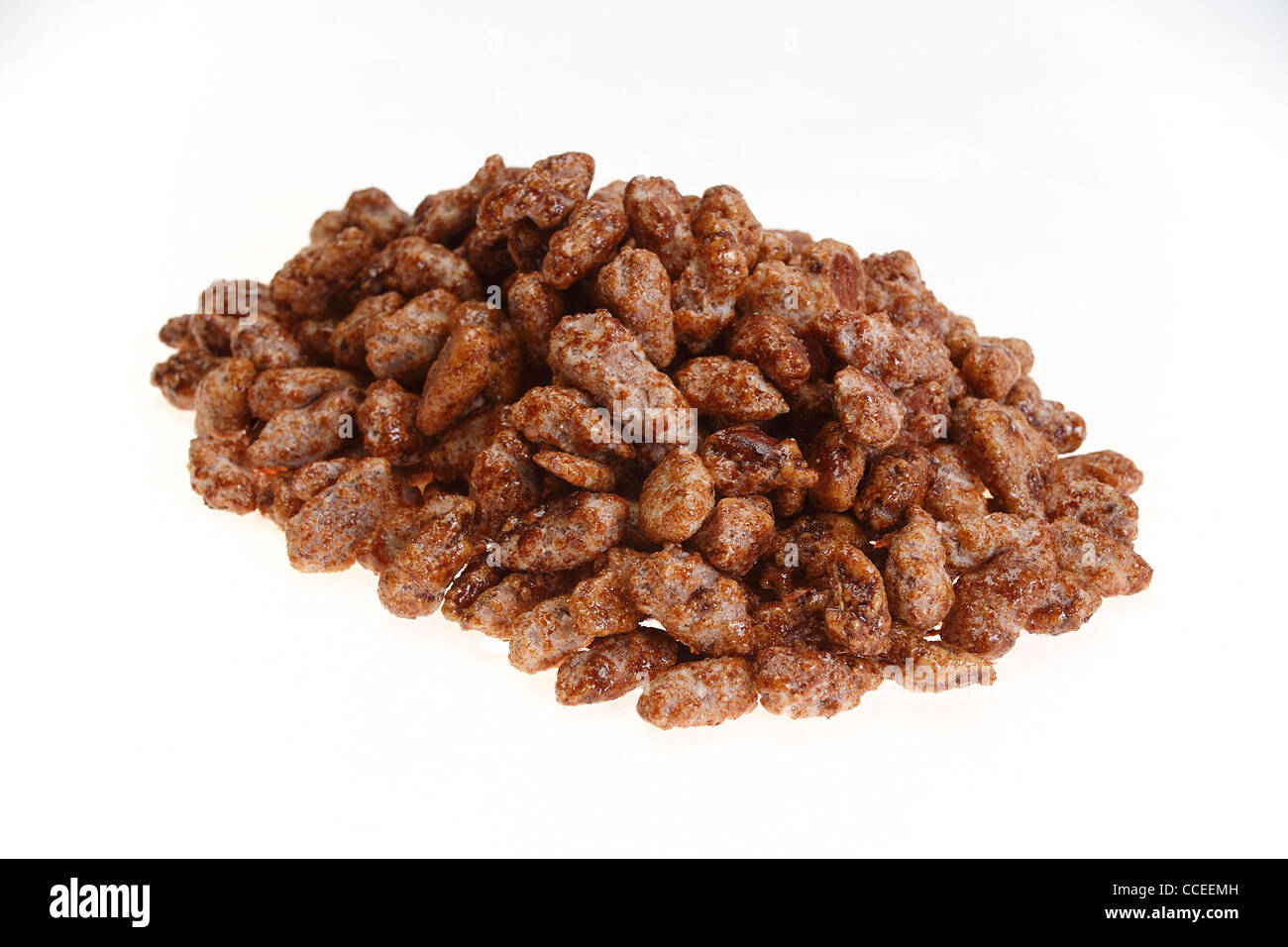 close up of cinnamon roasted vienna almonds wiener mandeln, germany ...