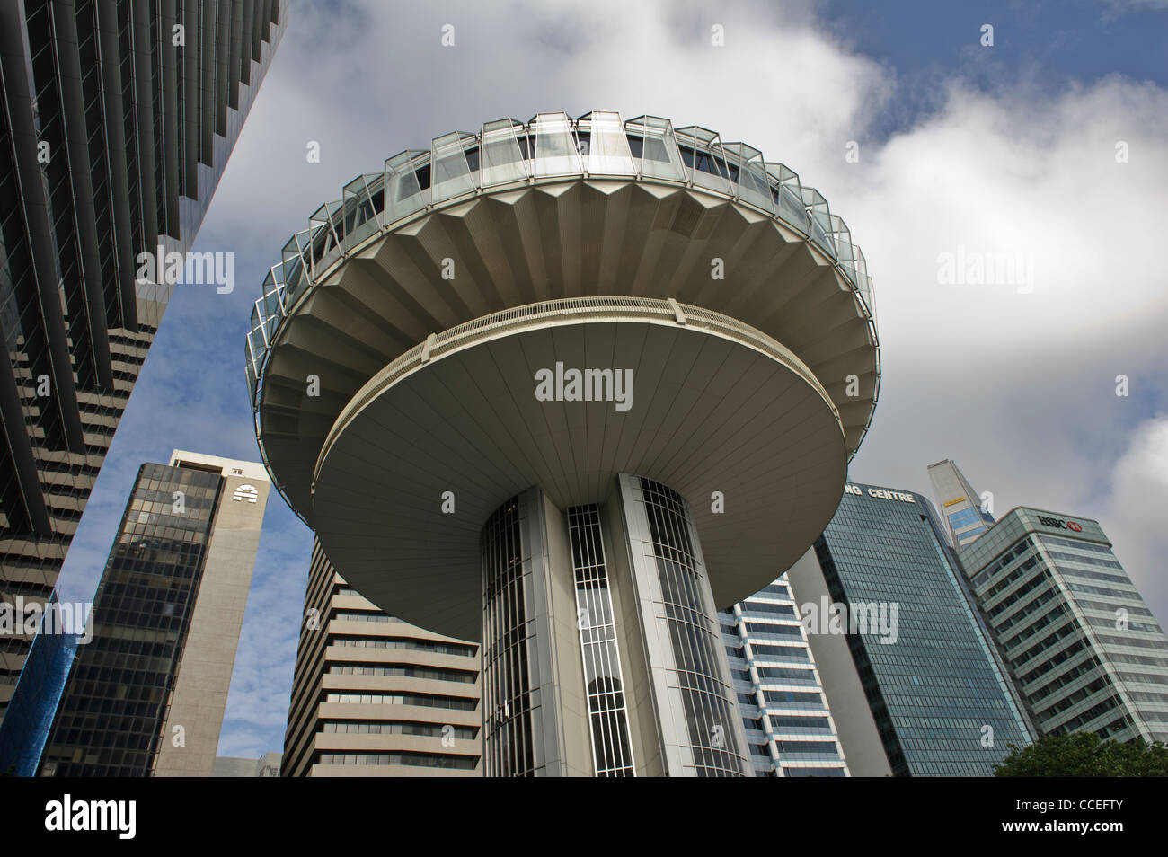 Round Tower building, Marina Bay, Singapore Stock Photo - Alamy