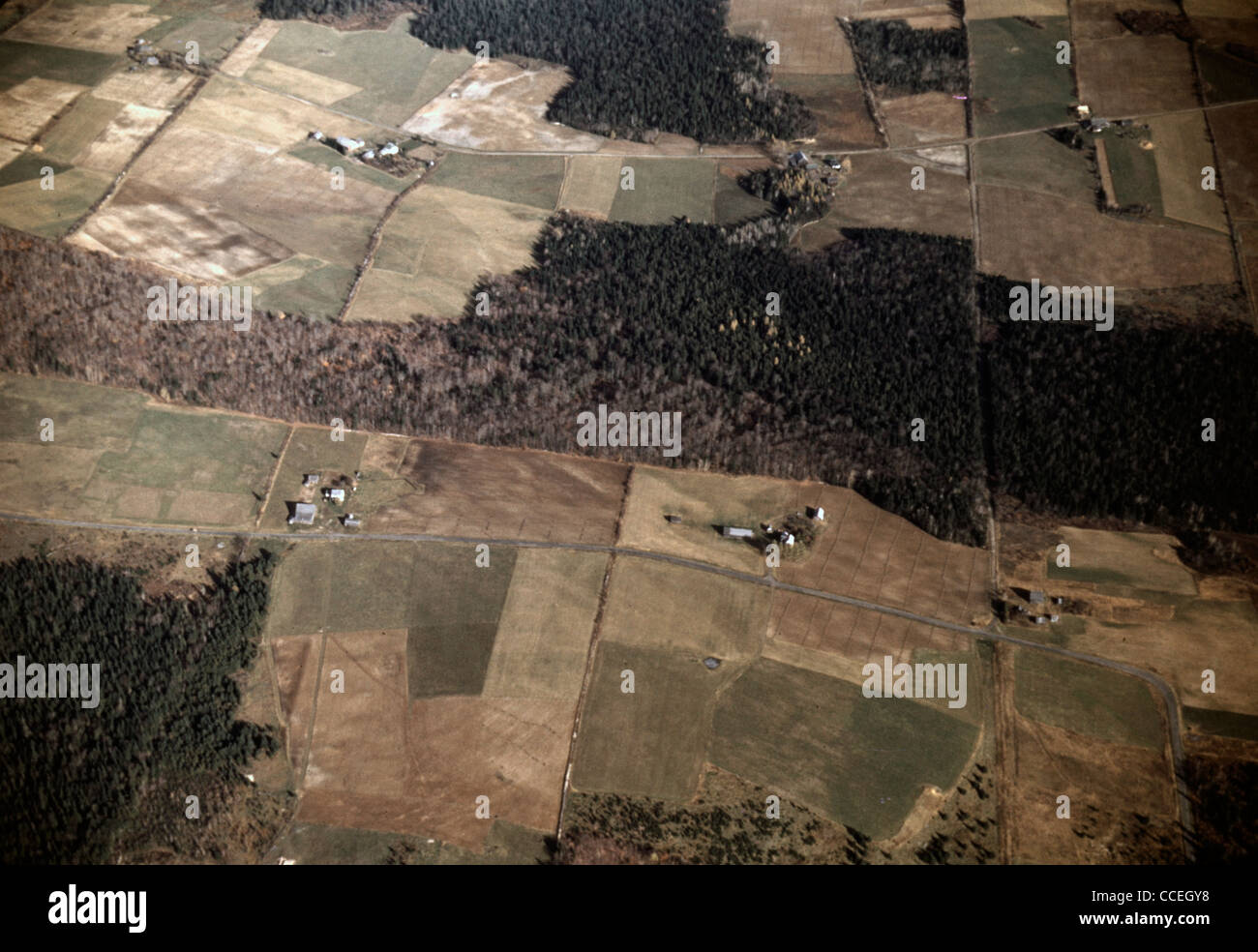 Potato farms showing layout of land and buildings, vicinity of Caribou ...
