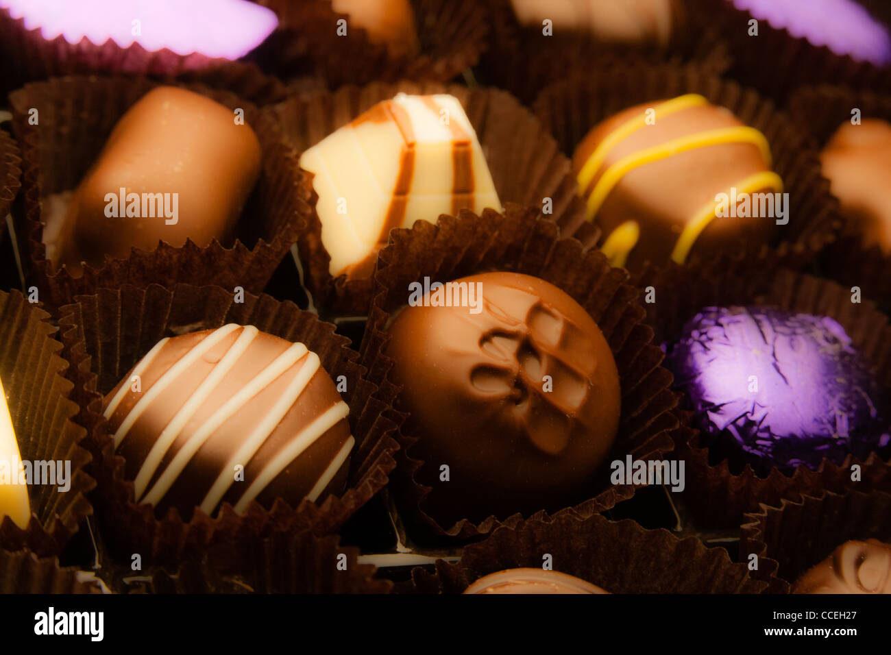 Assorted chocolates in box Stock Photo - Alamy