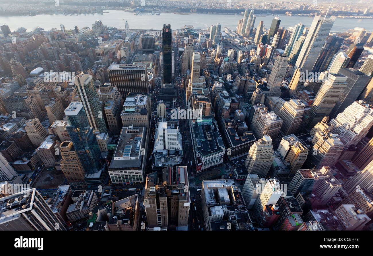 Manhattan skyscrapers seen from above - taken from Empire State ...