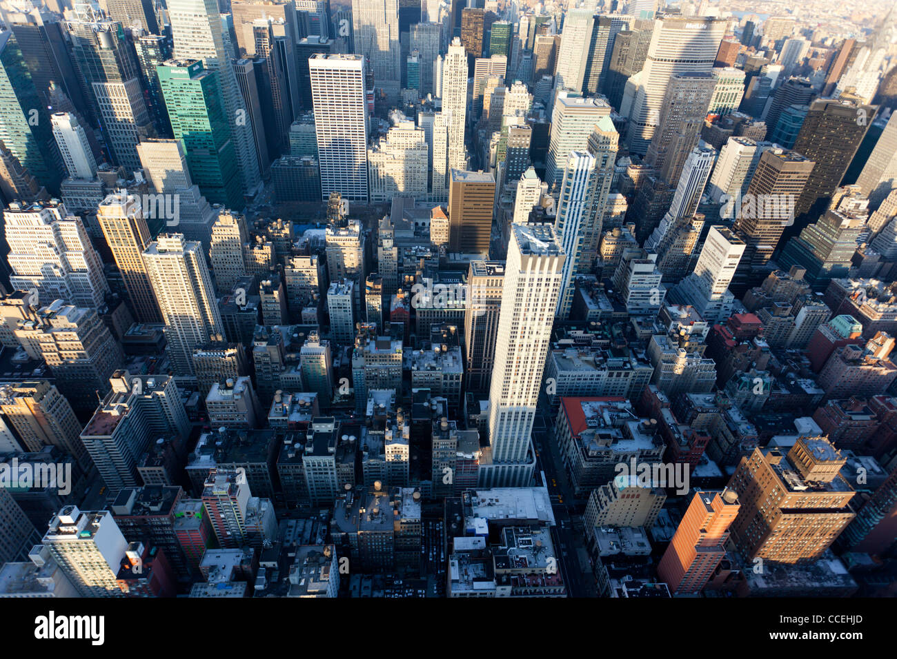 Manhattan skyscrapers seen from above - taken from Empire State ...