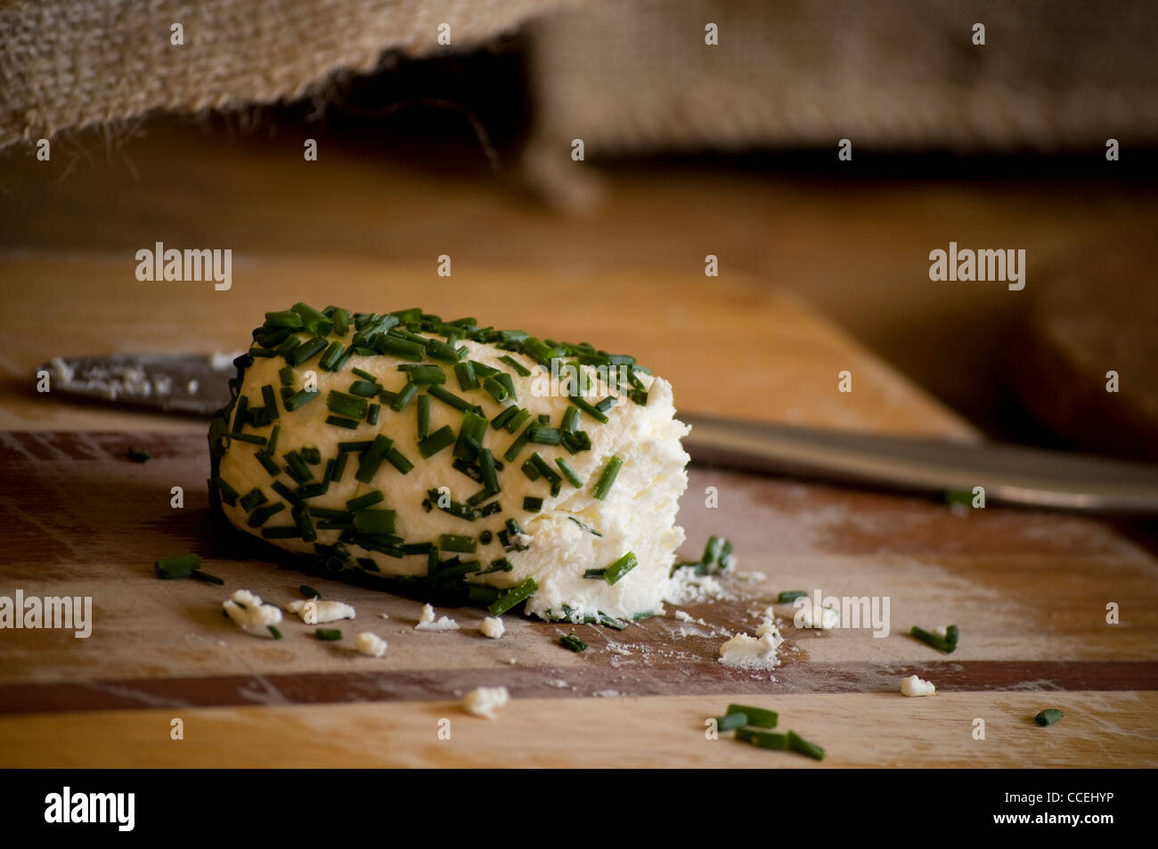 Chèvre Goat Cheese with Chives Stock Photo - Alamy