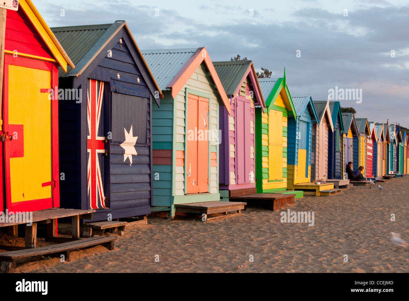 Melbourne Australia Brighton beach has very colourful painted beach ...