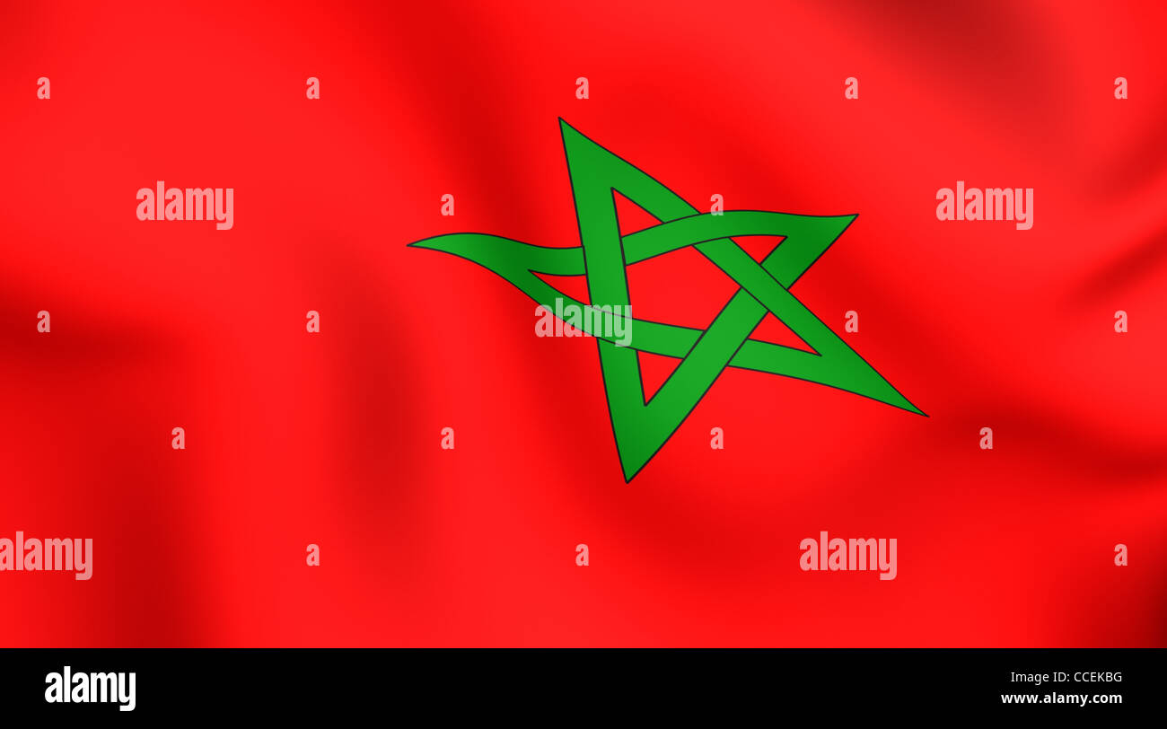 Flag of Morocco. Close up. Front view Stock Photo - Alamy