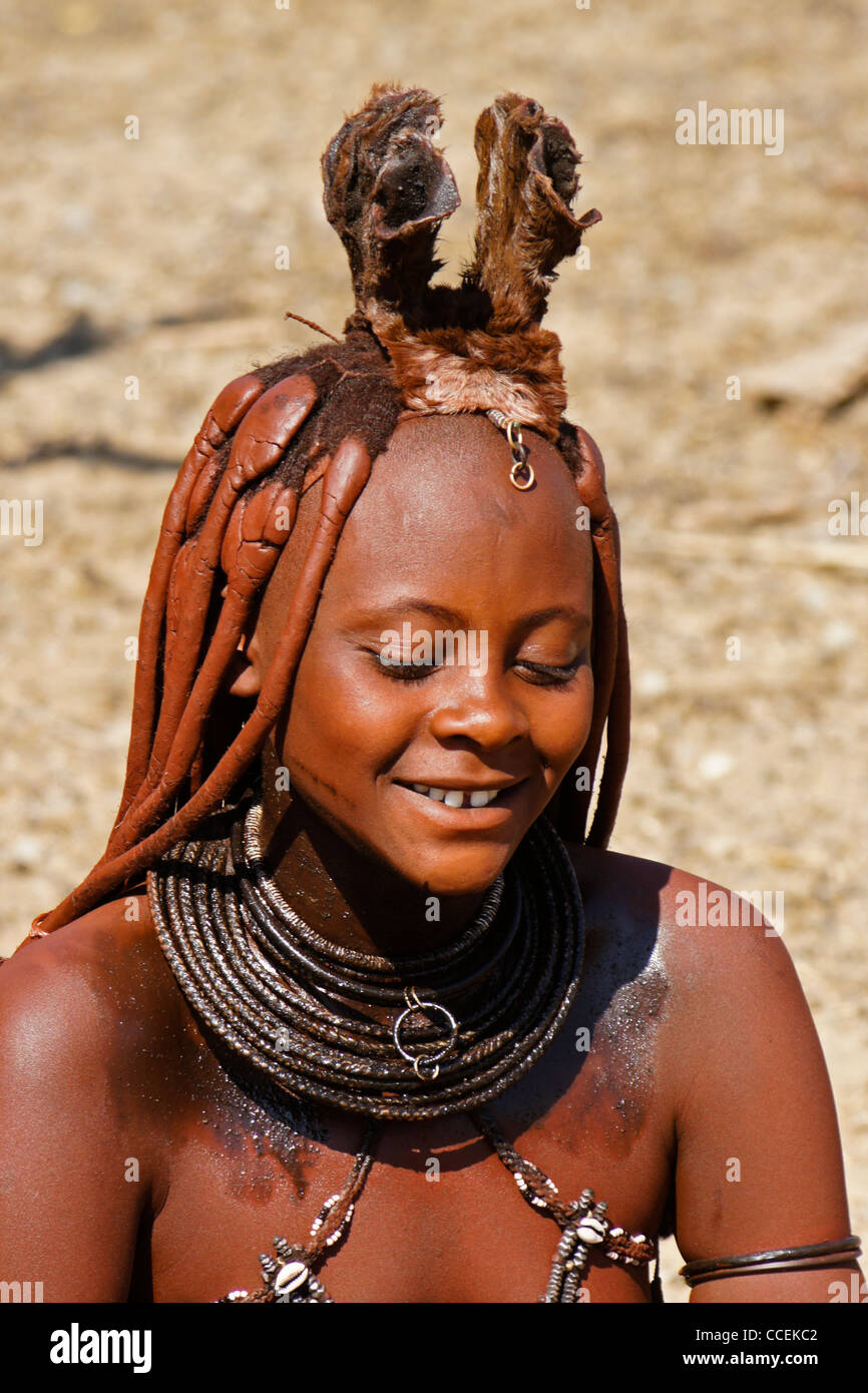 Married Himba woman with braided hair and erembe near Opuwo, Namibia Stock Photo: 42119170 - Alamy