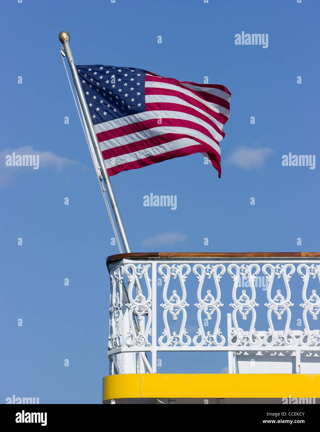 American flag waving on ship hi-res stock photography and images - Alamy