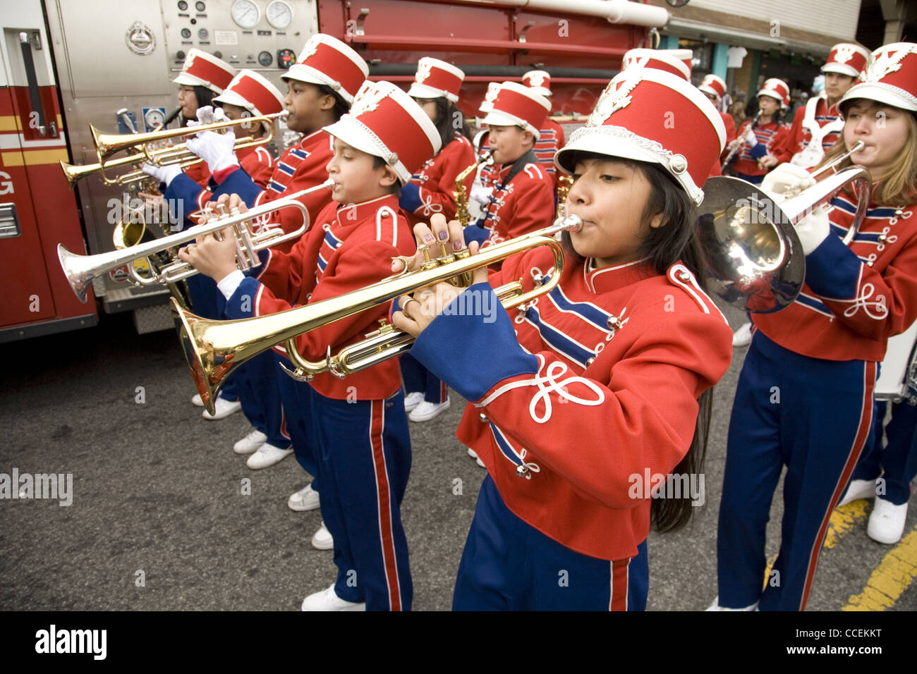 2012 Three Kings Day Parade, Brooklyn, New York. Junior high school ...