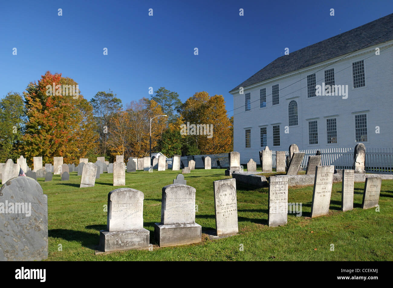 Cemetery at Rockingham Meeting House, Rockingham, Vermont Stock Photo ...